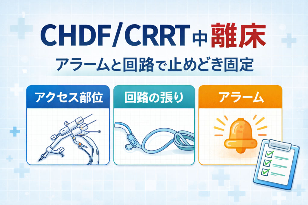 CHDF / CRRT 中の離床｜アラームで止めどき固定 | リハビリくん