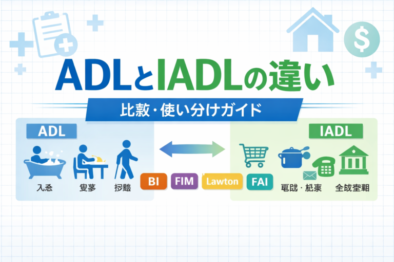 ADLとIADLの違い【比較】評価の使い分けと記録シート | リハビリくん